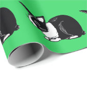 Dutch Rabbits Pattern Green Wrapping Paper | Zazzle