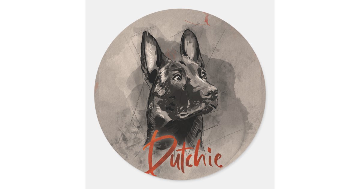 Dutch Shepherd -Hollandse Herdershond Classic Round Sticker | Zazzle