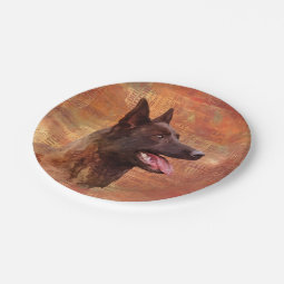 Dutch Shepherd -Hollandse Herdershond Paper Plates | Zazzle