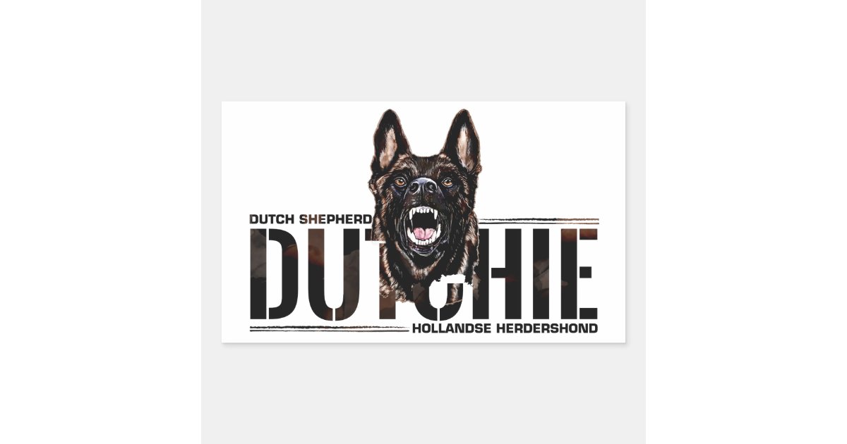 Dutch Shepherd -Hollandse Herdershond Rectangular Sticker | Zazzle