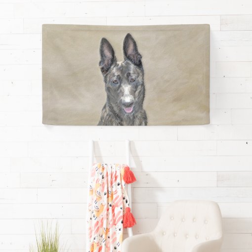 Dutch Shepherd Painting - Cute Original Dog Art Banner | Zazzle