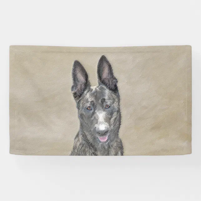 Dutch Shepherd Painting - Cute Original Dog Art Banner | Zazzle