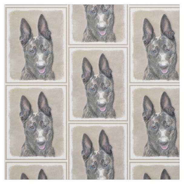 I Love my Dutch Shepherd Fabric | Zazzle