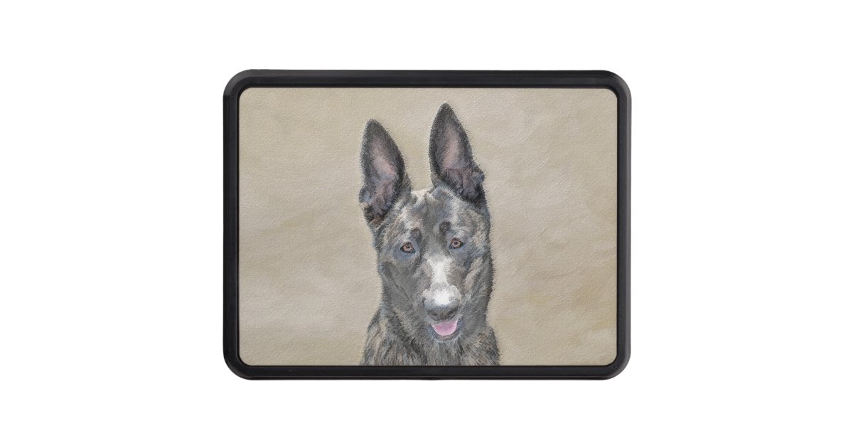 Dutch Shepherd Painting - Cute Original Dog Art Hitch Cover | Zazzle