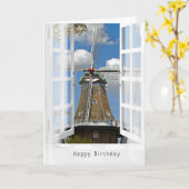 Dutch windmill in window for Birthday Card | Zazzle