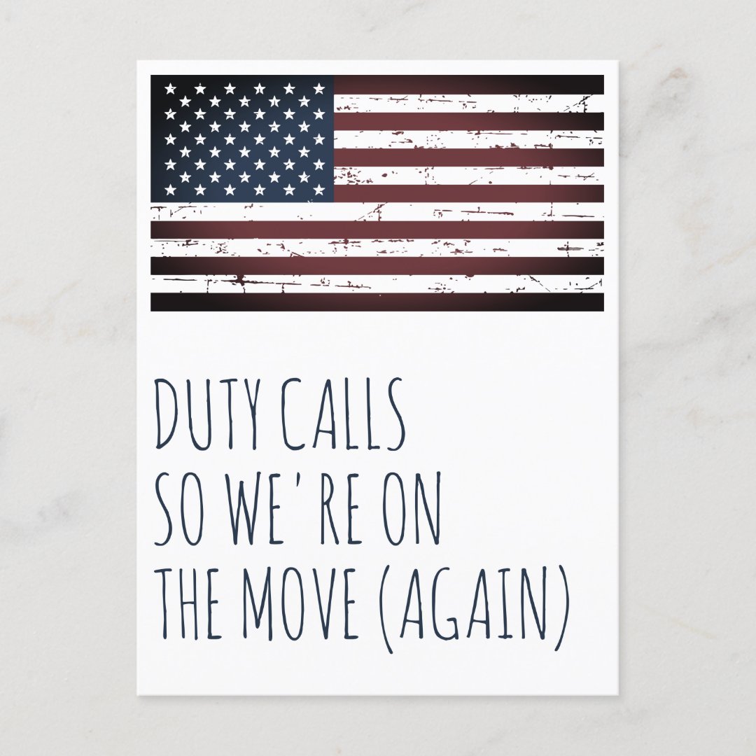 Duty Calls Military Moving Weve Moved PCS Move Announcement Postcard ...