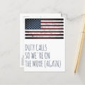 Duty Calls Military Moving Weve Moved PCS Move Announcement Postcard ...