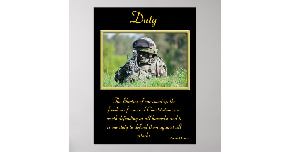 Duty: Soldier in the Shadows Poster | Zazzle