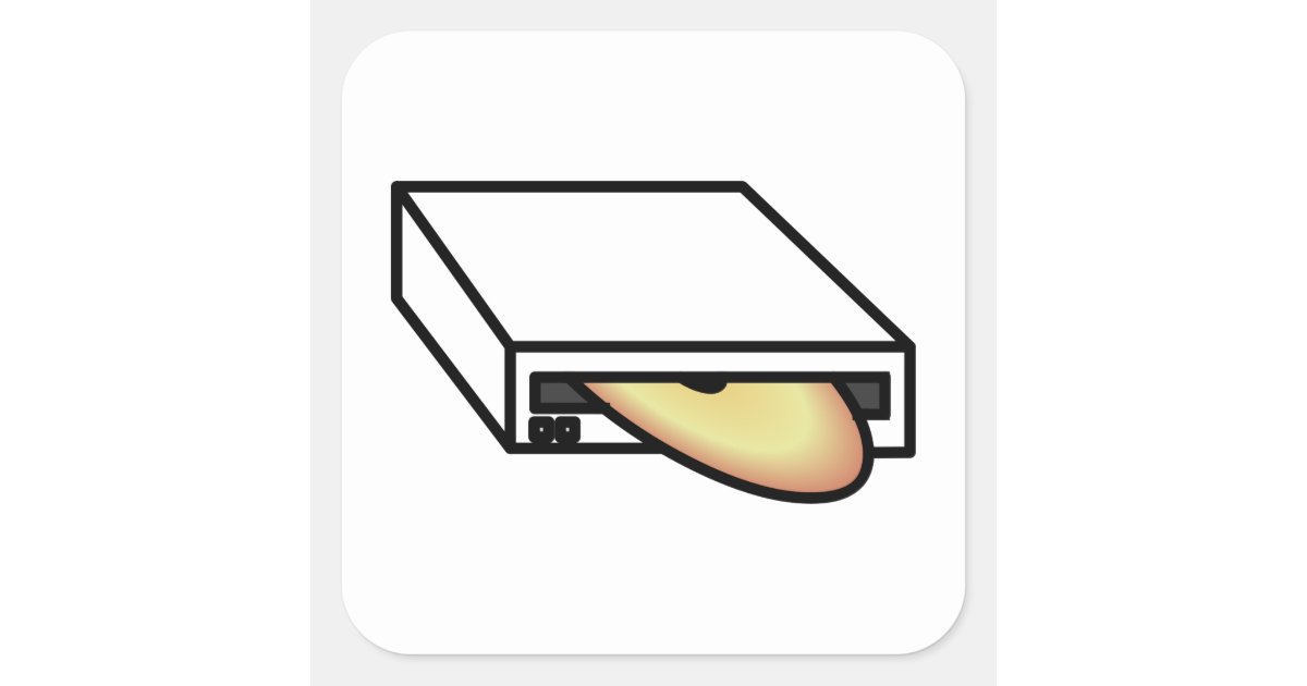 DVD Drive Square Sticker | Zazzle