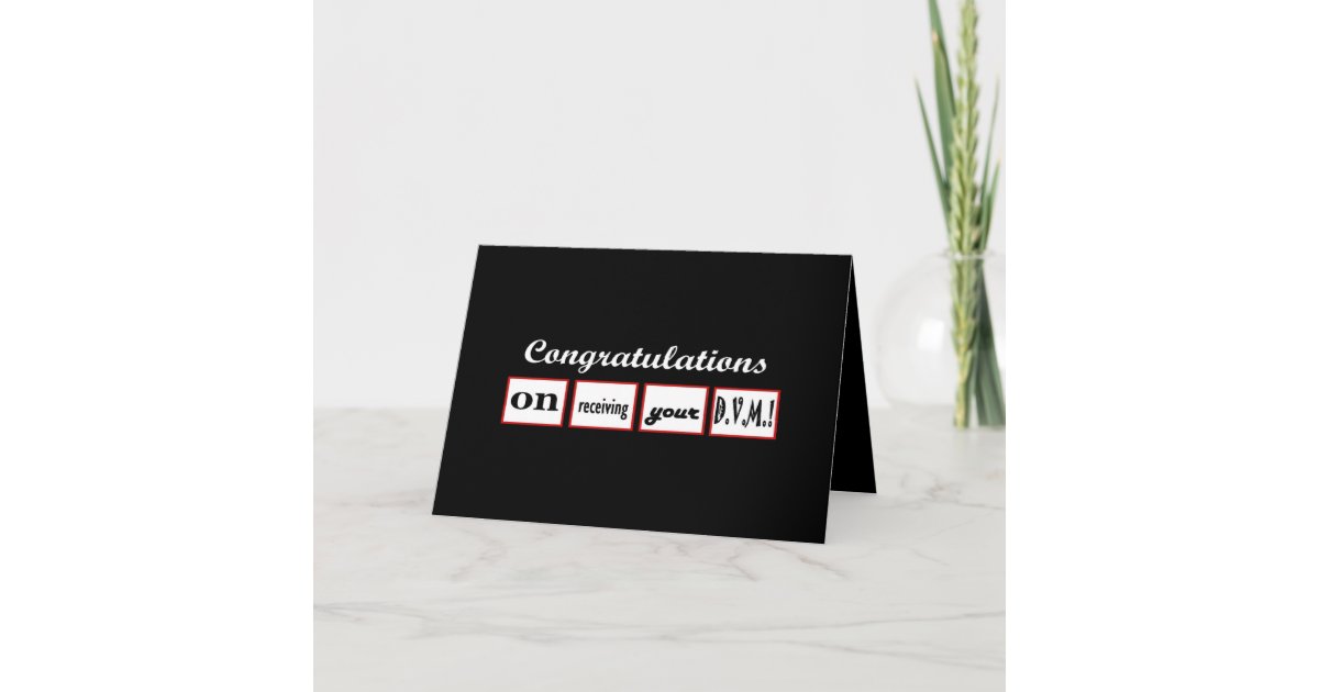 DVM Degree - CUSTOM NAME Congratulations - Card | Zazzle
