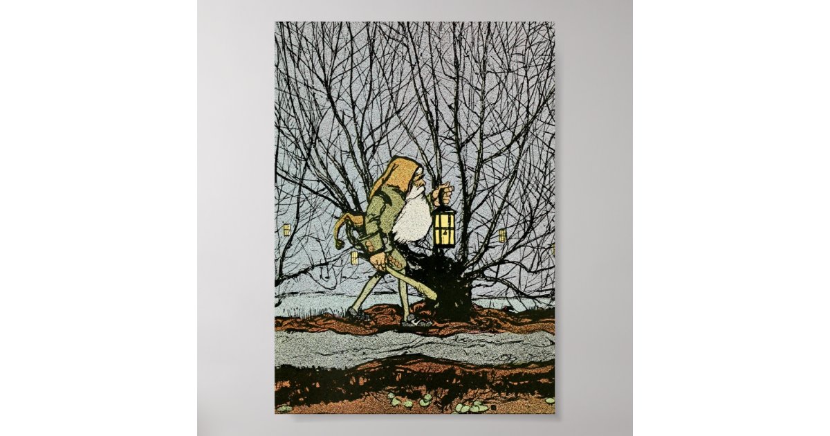 Dwarf with a Lantern Poster | Zazzle