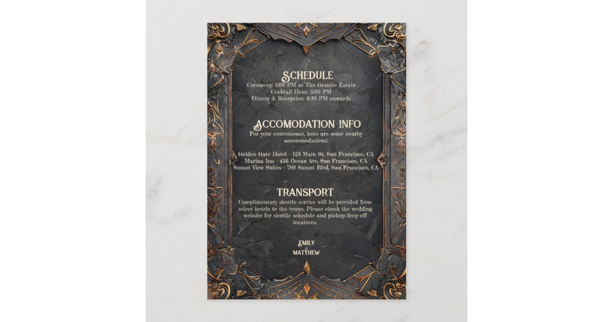 Dwarven Splendor Fantasy Wedding Enclosure Card | Zazzle