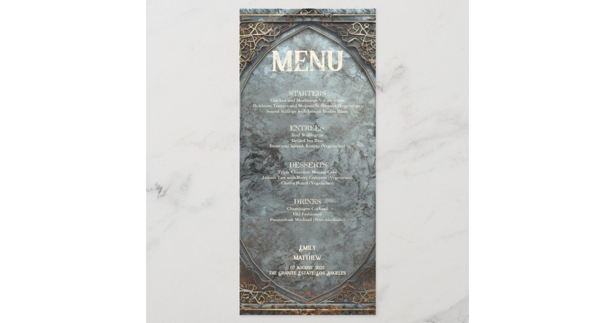 Dwarven Splendor Fantasy Wedding Menu | Zazzle