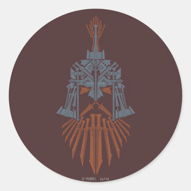 Dwarven Weapons Helmet Icon Classic Round Sticker | Zazzle