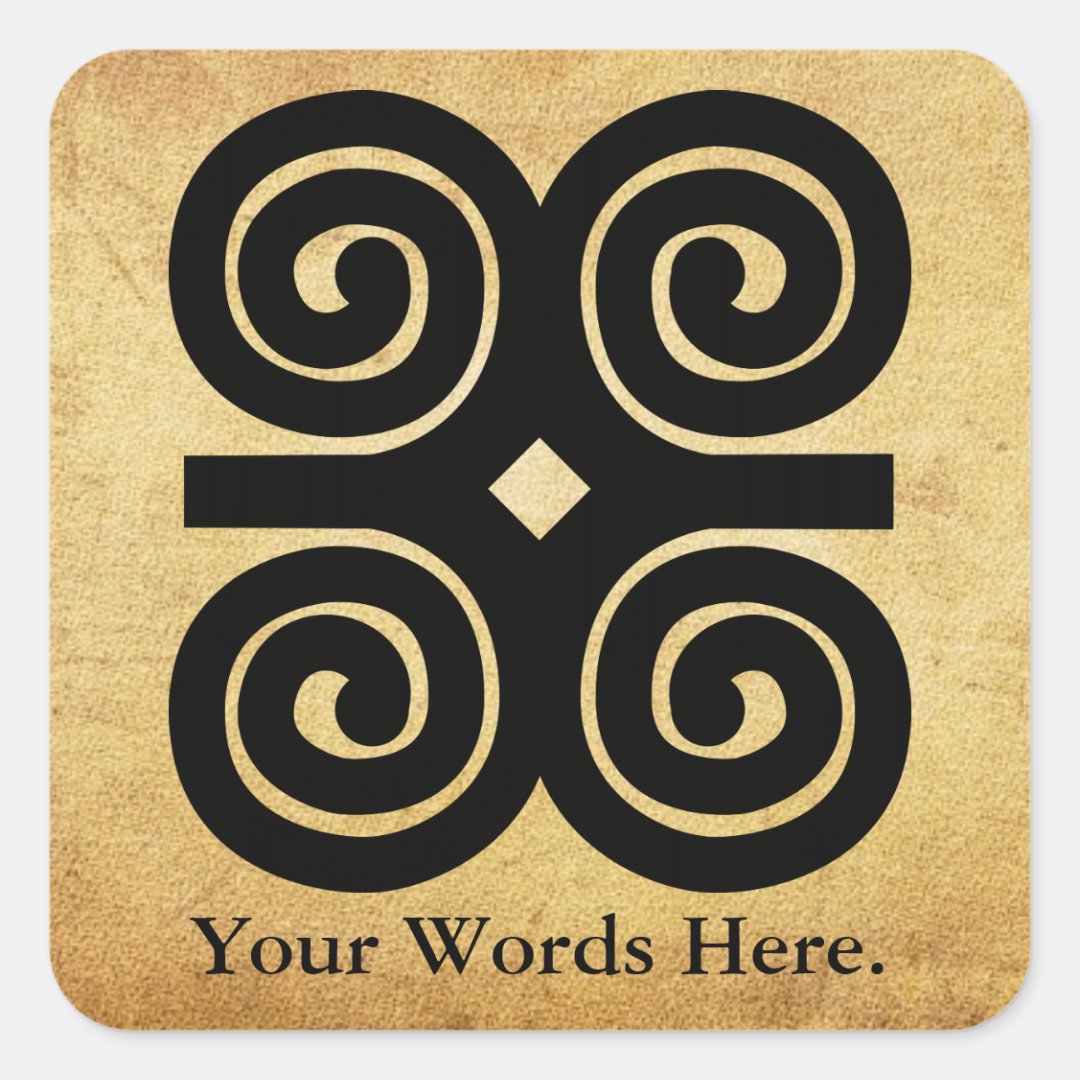 Dwennimmen - Strength and Humility Adinkra Symbol Square Sticker | Zazzle