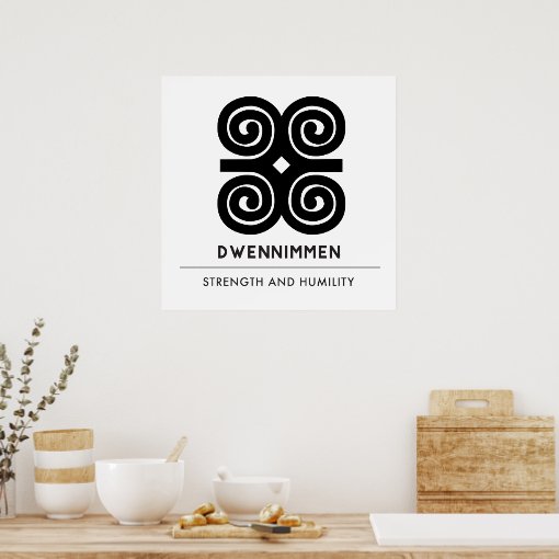 Dwennimmen Strength | Humility Adinkra Symbol Poster | Zazzle