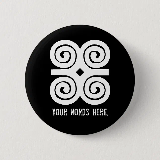 Dwennimmen Strength|Humility White Adinkra Symbol Button | Zazzle