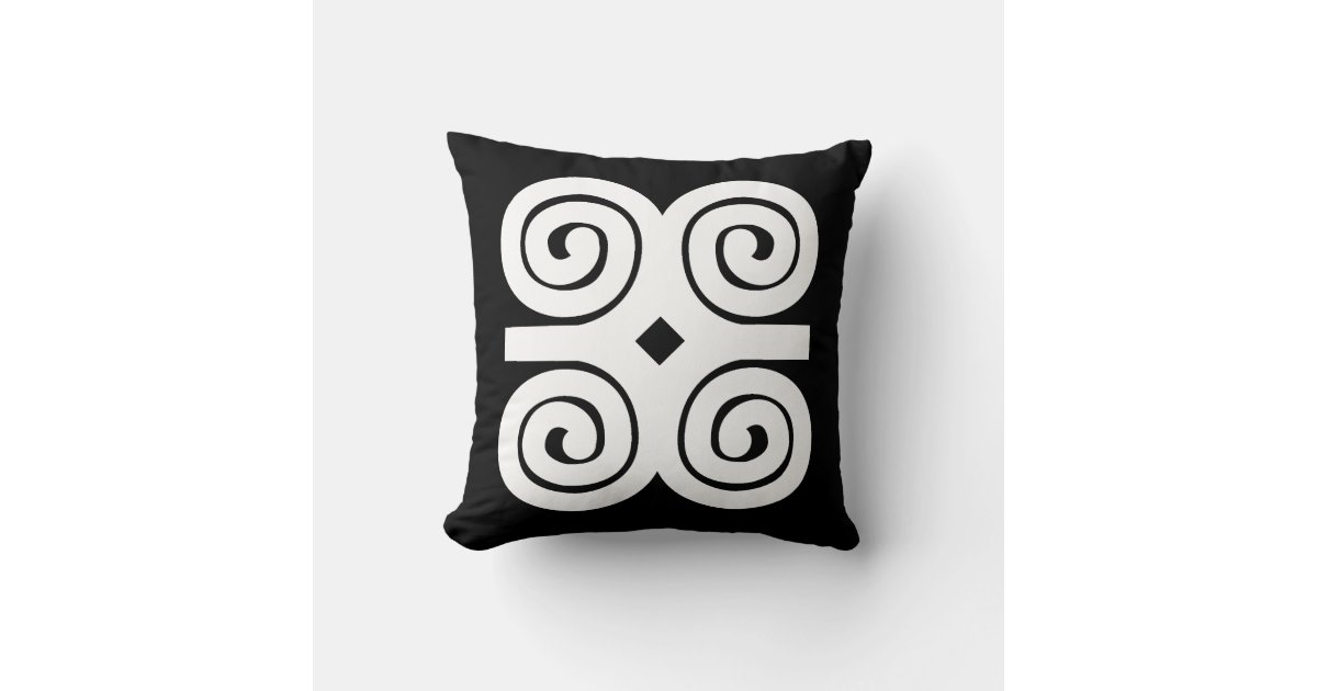 Dwennimmen Strength|Humility White Adinkra Symbol Throw Pillow | Zazzle