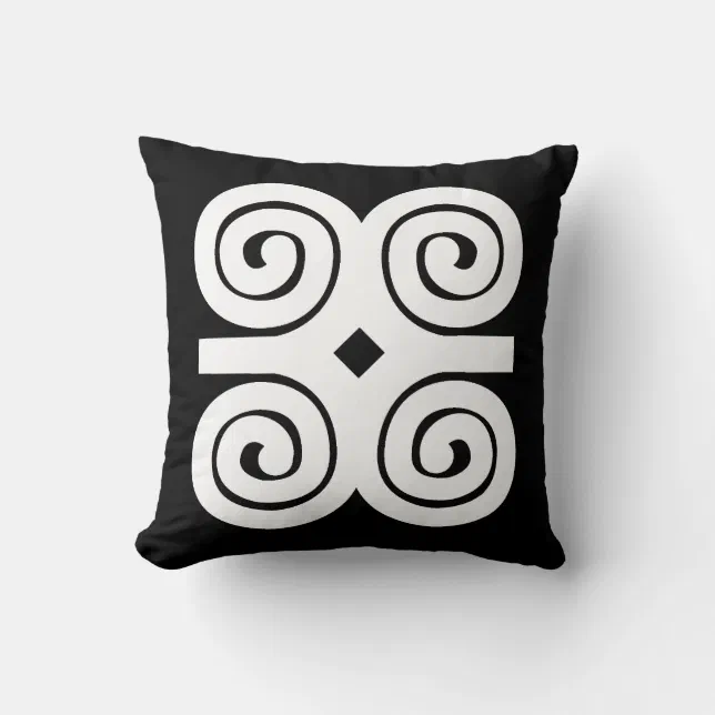 Dwennimmen Strength|Humility White Adinkra Symbol Throw Pillow | Zazzle