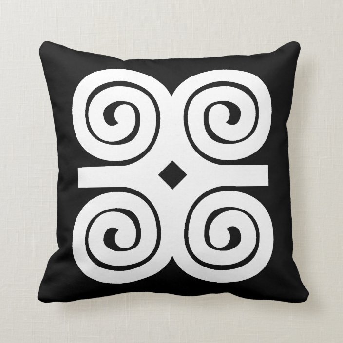 Dwennimmen Strength|Humility White Adinkra Symbol Throw Pillow | Zazzle.com