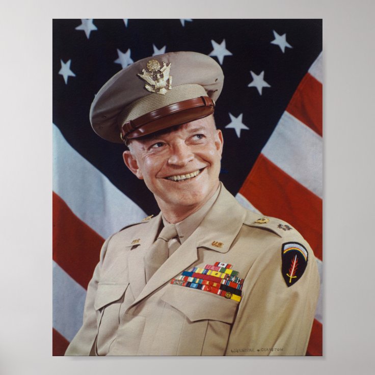 Dwight D Eisenhower Portrait Poster | Zazzle