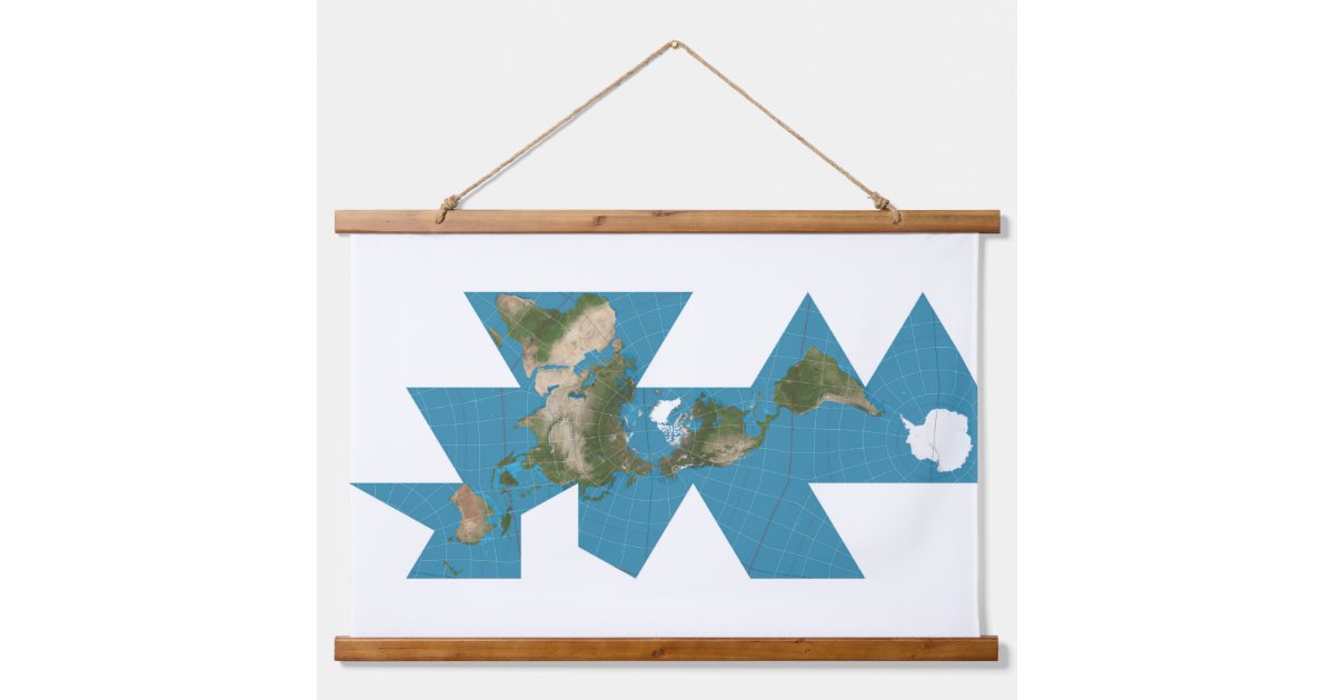 Dymaxion world map or Fuller world map projection Hanging Tapestry | Zazzle