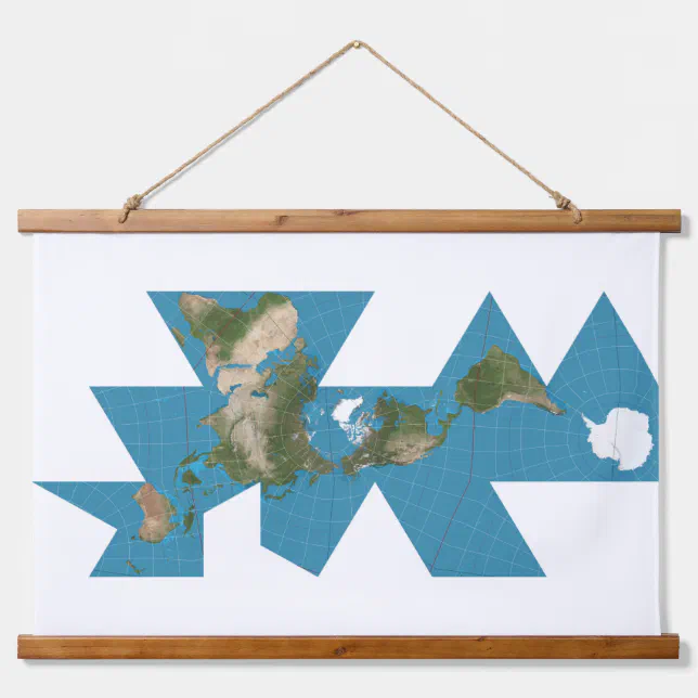 Dymaxion world map or Fuller world map projection Hanging Tapestry | Zazzle