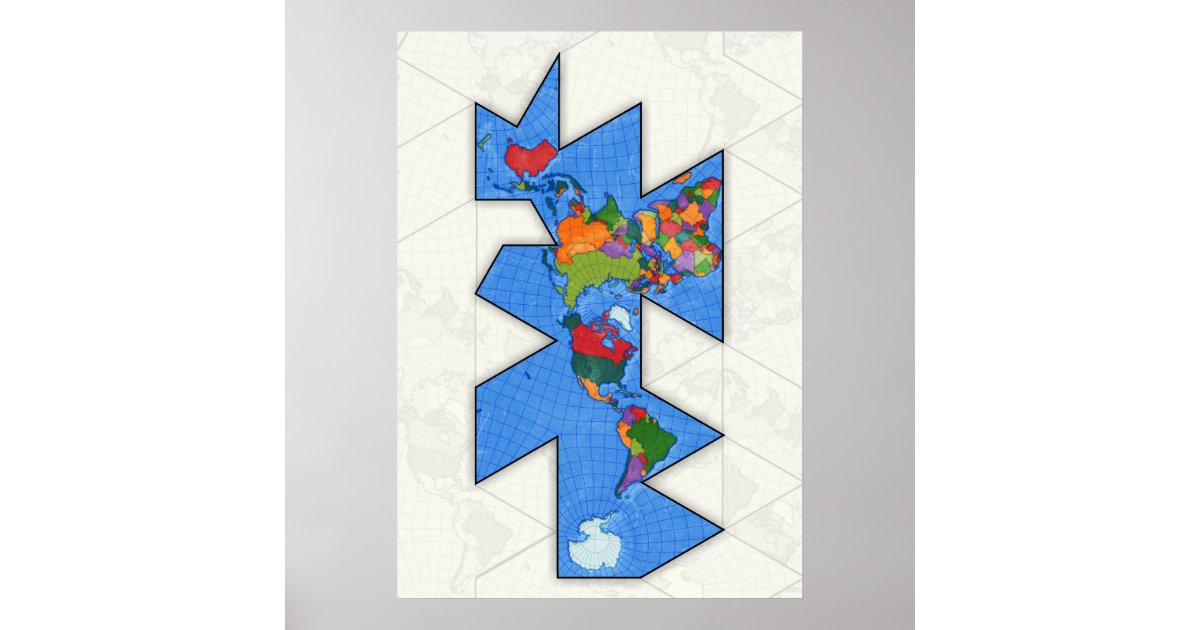 Dymaxion World map Poster | Zazzle