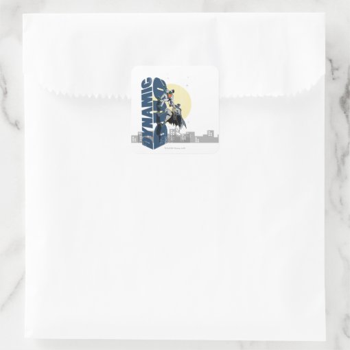 Dynamic Duo Graphic Square Sticker | Zazzle