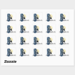 Dynamic Duo Graphic Square Sticker | Zazzle