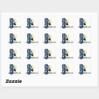 Dynamic Duo Graphic Square Sticker | Zazzle