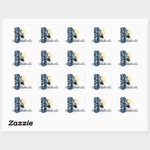 Dynamic Duo Graphic Square Sticker | Zazzle