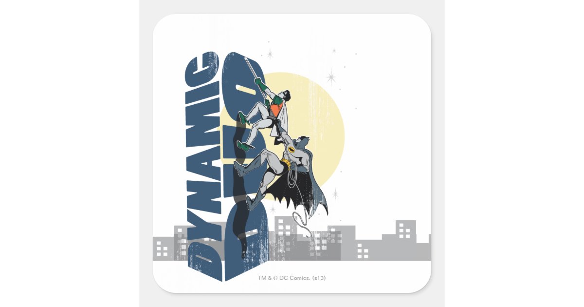 Dynamic Duo Graphic Square Sticker | Zazzle