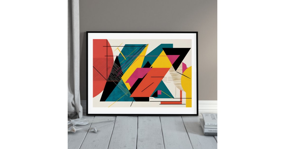 Dynamic Geometry Collision Poster | Zazzle