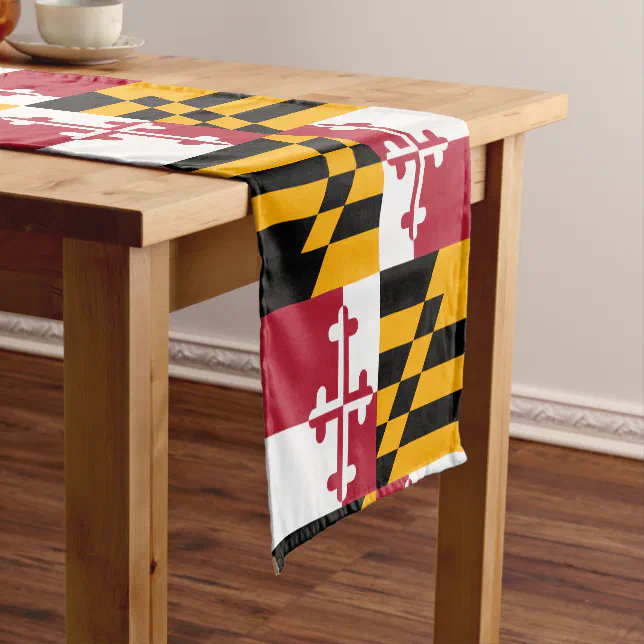 Dynamic Maryland State Flag Graphic on a Short Table Runner | Zazzle