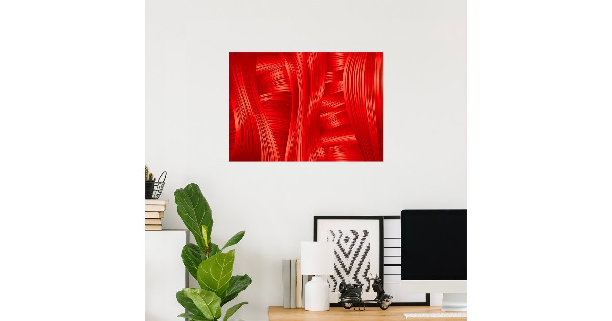 Dynamic Red Muscle Texture Abstract Poster | Zazzle
