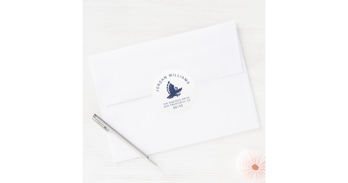 Dynamic Rice University Owl Mascot Classic Round Sticker | Zazzle