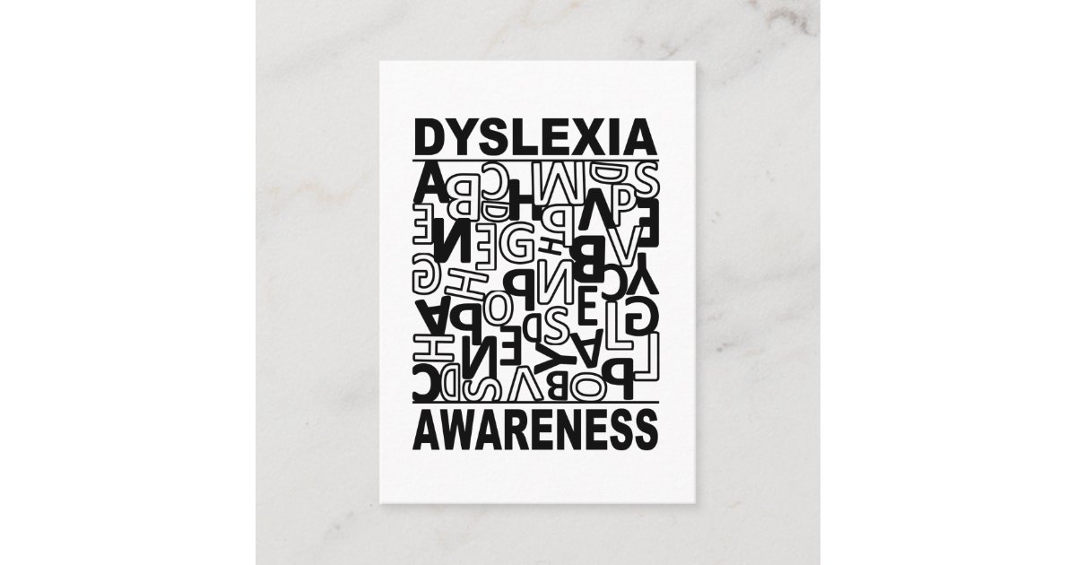 Dyslexia Awareness Dyslexia Teachers Students Business Card | Zazzle