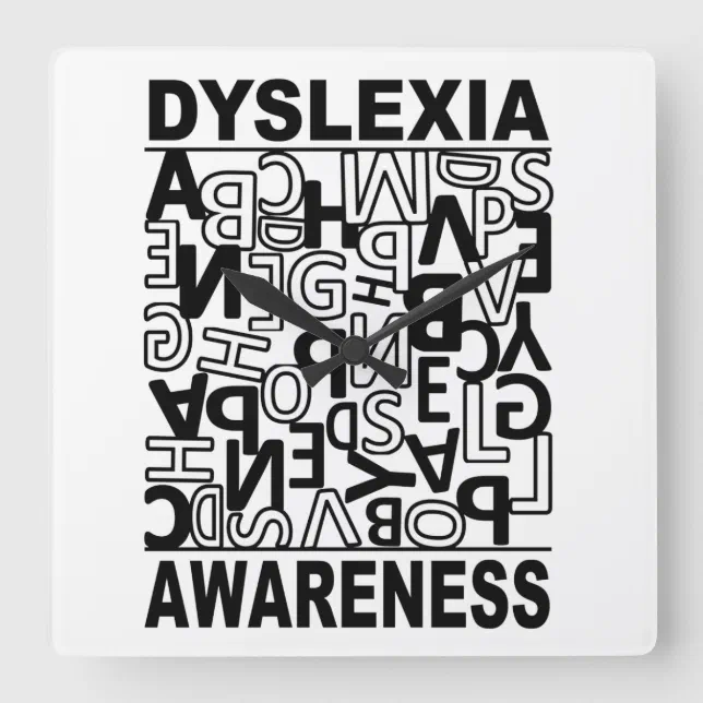 Dyslexia Awareness Dyslexia Teachers Students Square Wall Clock | Zazzle