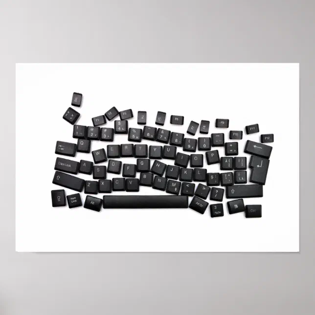 dyslexia keyboard computer letter button read writ poster | Zazzle