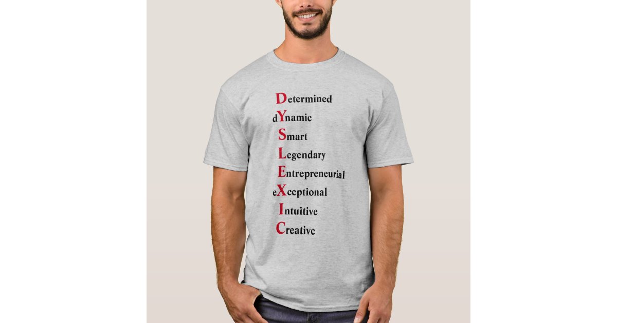Dyslexic Acrostic Poem- RED T-Shirt | Zazzle