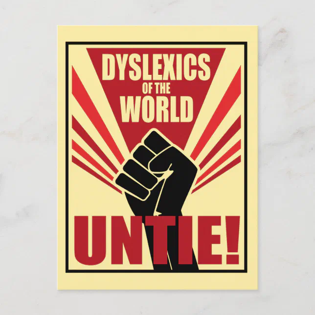 Dyslexics of the world untie! soviet propaganda postcard | Zazzle
