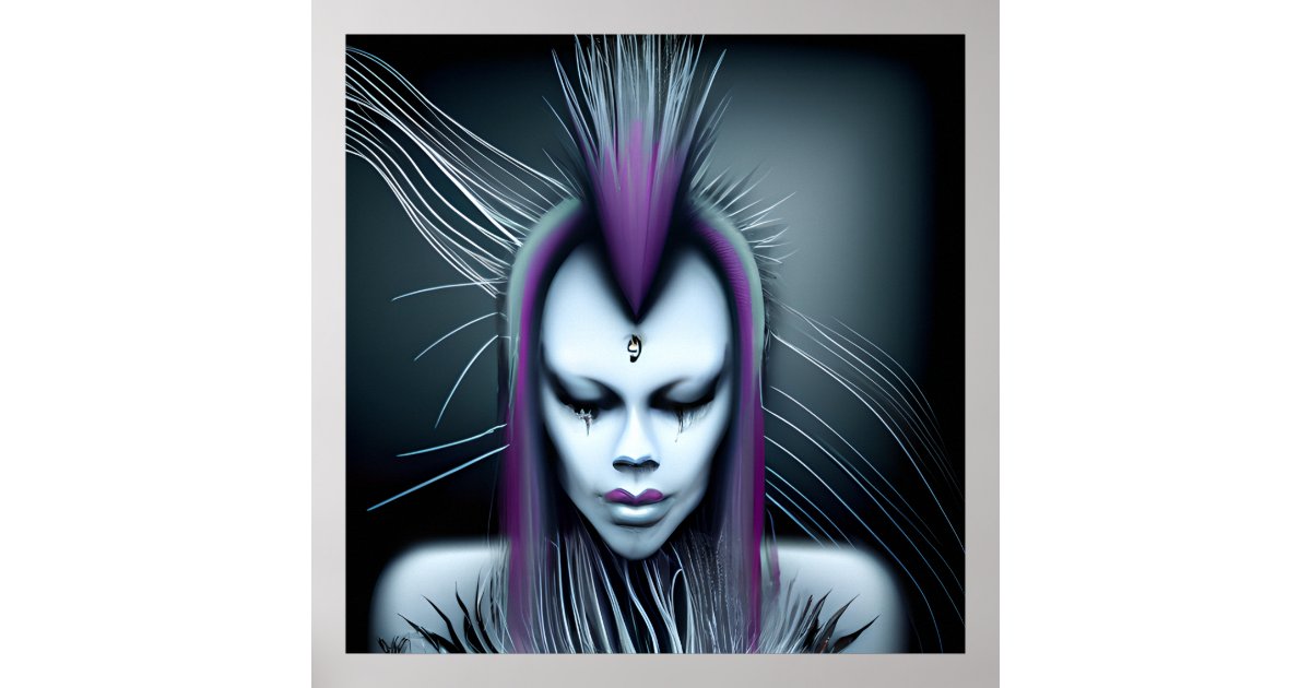 Dystopian Alien Human Hybrid Etheral Ai Art Poster | Zazzle