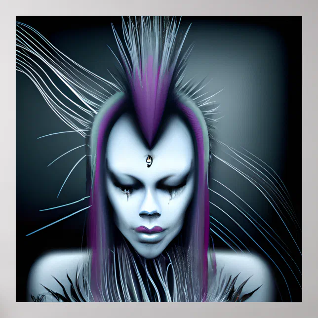 Dystopian Alien Human Hybrid Etheral Ai Art Poster | Zazzle