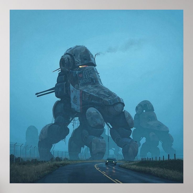 Dystopian War Machine Simon Stalenhag Poster | Zazzle