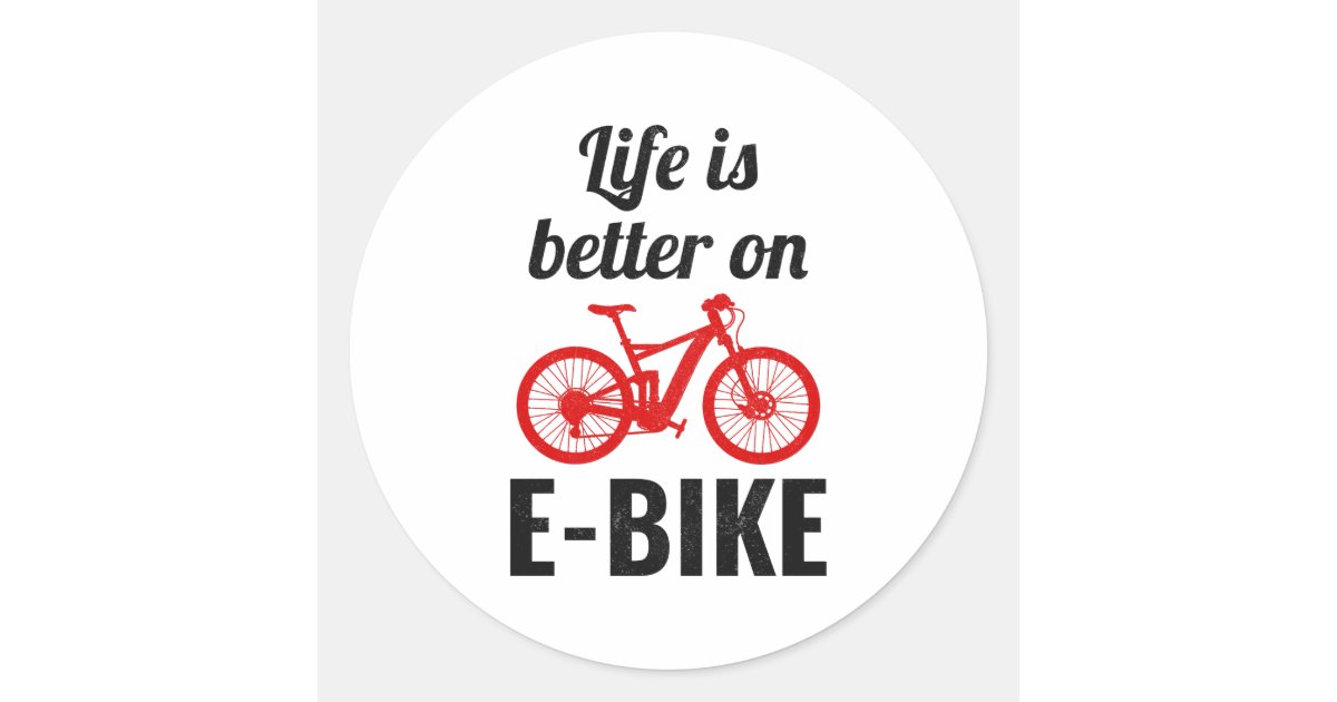 E-Bike Electric Bike E-Cyclist Bicycling Bicycle Classic Round Sticker ...