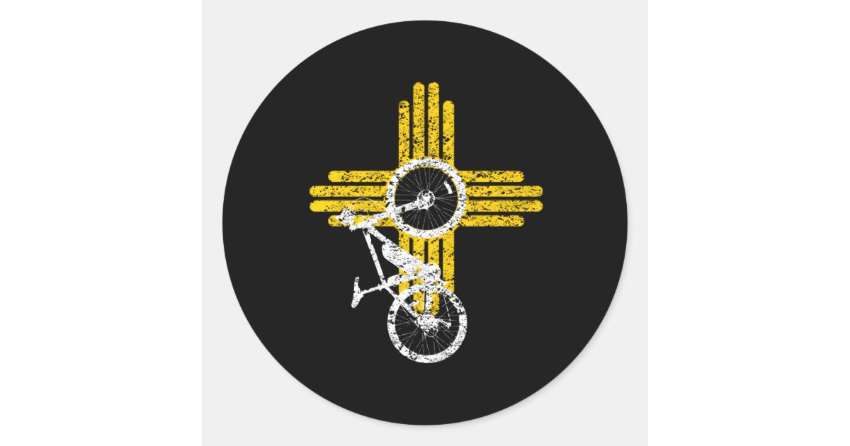 E-Bike New Mexico Zia Symbol Classic Round Sticker | Zazzle