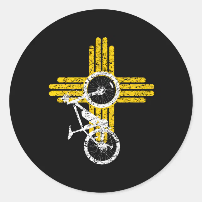 E-Bike New Mexico Zia Symbol Classic Round Sticker | Zazzle