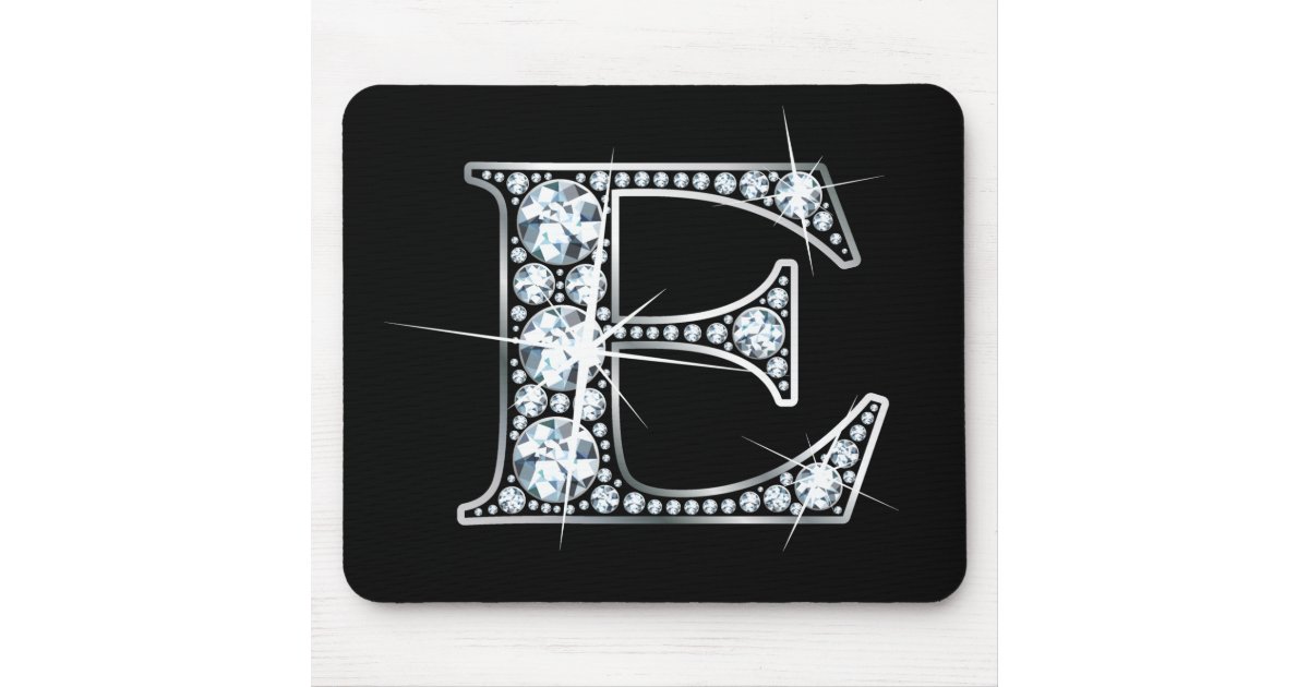 "E" Diamond Bling Mousepad | Zazzle