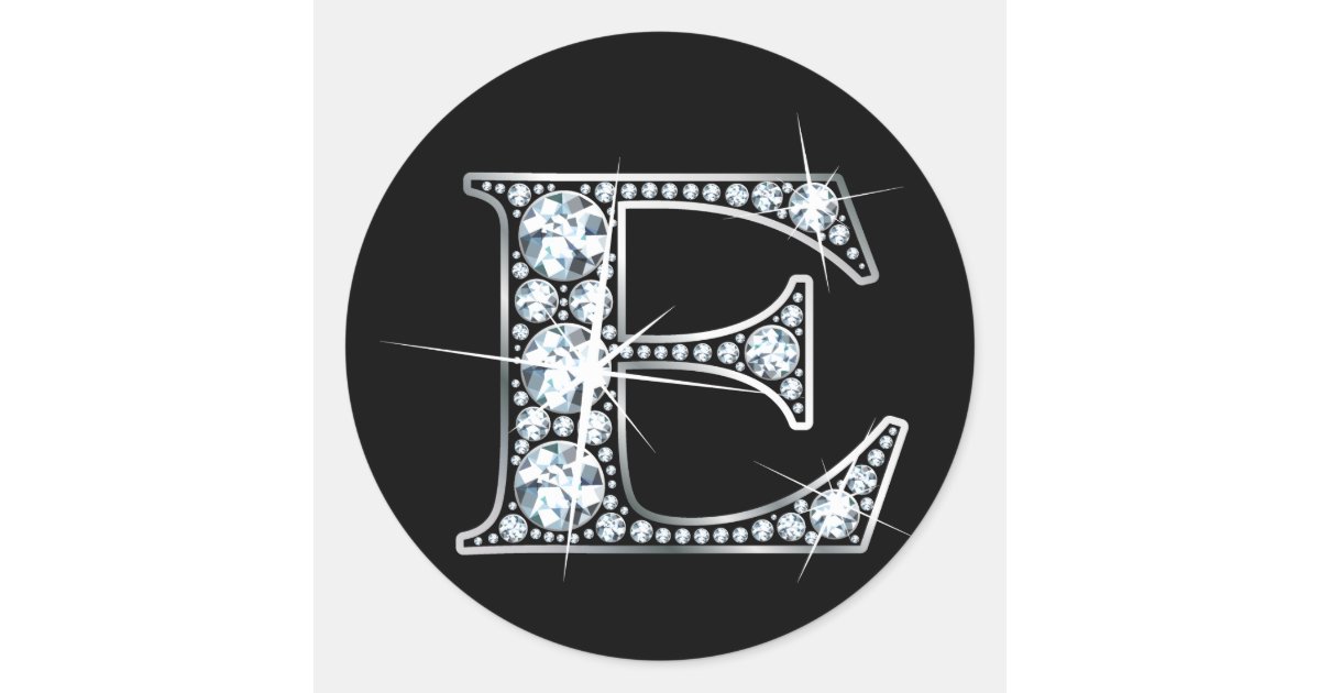 "E" Faux-"Diamond Bling" Sticker | Zazzle